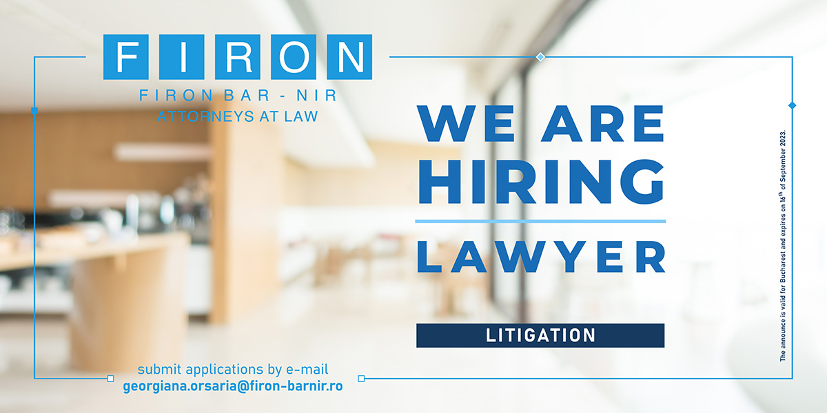 We are hiring! - Firon Bar-Nir - Attorneys at law