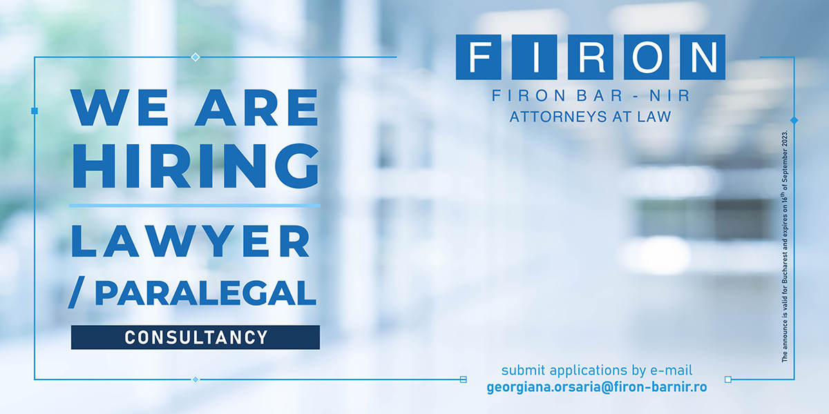 We are hiring! - Firon Bar-Nir - Attorneys at law