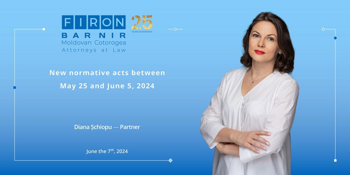 New normative acts between May 25 and June 5, 2024 - Firon Bar-Nir - Attorneys at law
